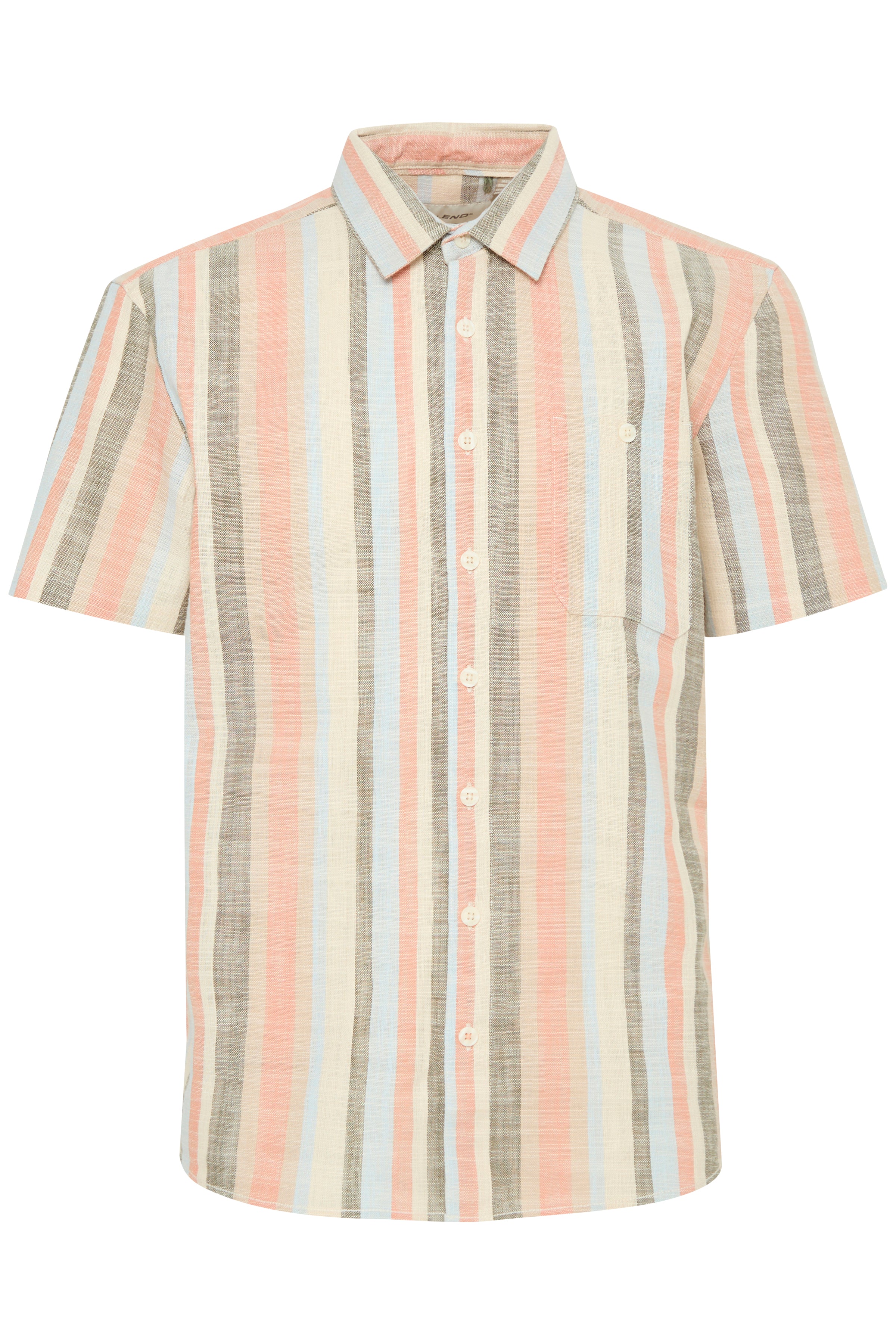 BHARV Cotton Striped Shirt - Peach/ Blue/ Olive – Blooms Menswear