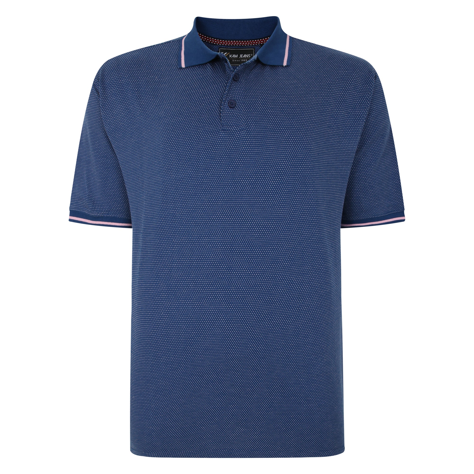 BigMens Dobby Print Jersey Polo - Moonlight – Blooms Menswear